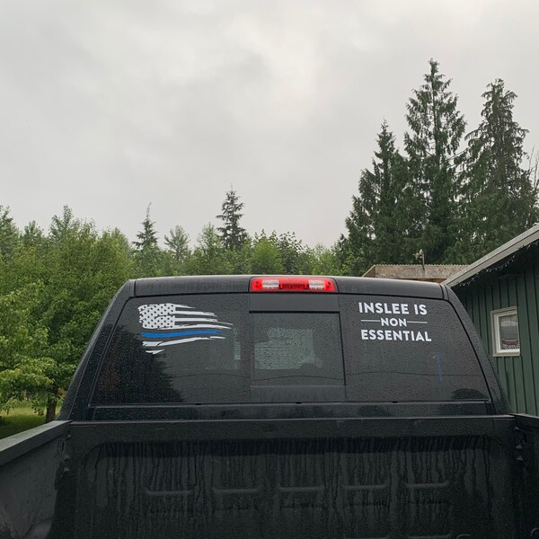 American Flag Blue Line Custom Vinyl Decal Sticker - Choose Your Color ...