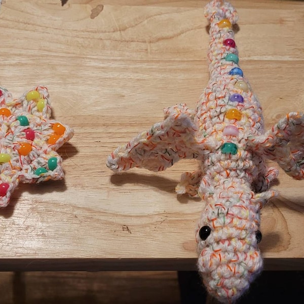 Beaded Fidget Dragon Crochet Pattern | Crochet Fidget Toy | Fidget ...