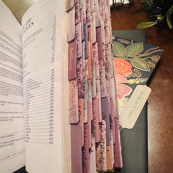 Bible Book Tabs | Pretty Bible Tabs | Bible Index Tabs | Tabs for Your ...