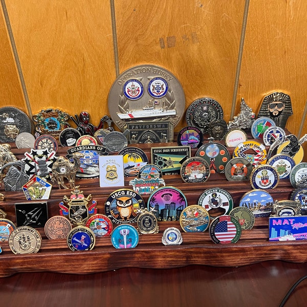 Coin Display Stand for Desk CUSTOM OPTIONS Collection Exhibit Rack ...