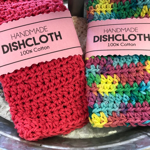 Dishcloth Scrubbies Wraps, DIY Packaging Printable Tags (PDF Pattern ...