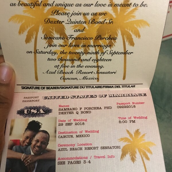 Vanessa's Destination Wedding Invitations - DIY - Metallic Cover + Foil ...