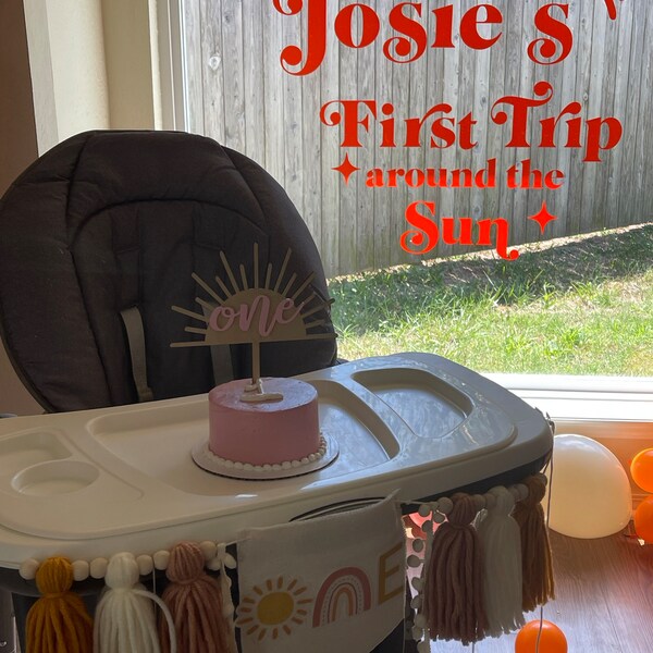 One Cake Topper | Half Sun Cake Topper | Boho Cake Topper | First Trip ...
