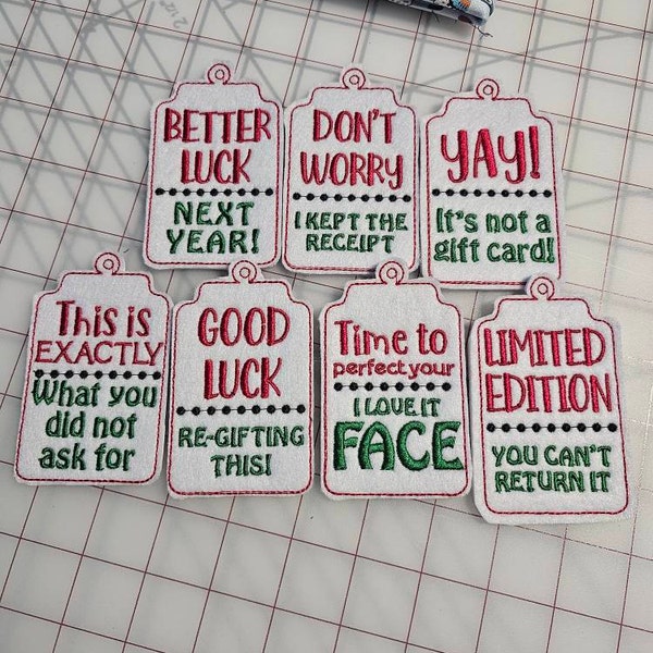 Snarky Gift Tags Embroidery Design DIGITAL DOWNLOAD Machine Embroidery ...