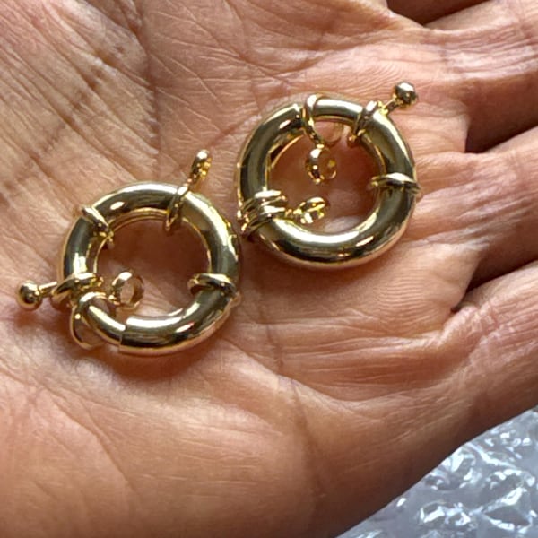 18K Gold Sailor Clasp,round Clasp,sailor Clasp for DIY Jewelry Making ...