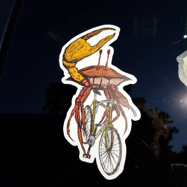 Crab Sticker - Crab Vinyl Sticker for Laptops, Cars, Water Bottles ...