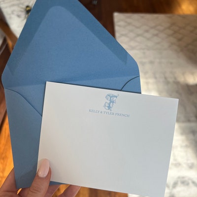 Personalized Note Cards Set, Monogram Stationery Monogrammed Note Card ...