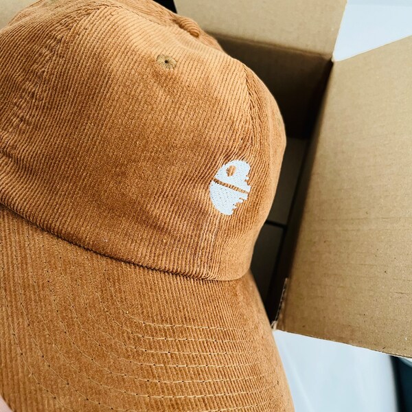 Shrinking Oui Embroidered Corduroy Cap - Vibrant French-inspired ...