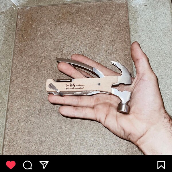 Personalised Multi Tool - Hammer Multitool - Hand Tools Gift - Wedding ...
