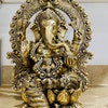 Brass Lord Ganesha Statue for Home Temple, Majestic Lord Ganesh Idol ...