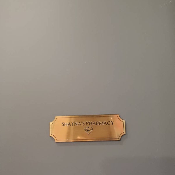 Personalized Brass Plate Custom Name Plate Engraved Brass Plate Gold ...