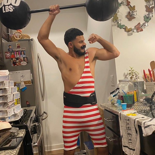 Strongman Costume Single Shoulder Men's Wrestling Singlet - Etsy