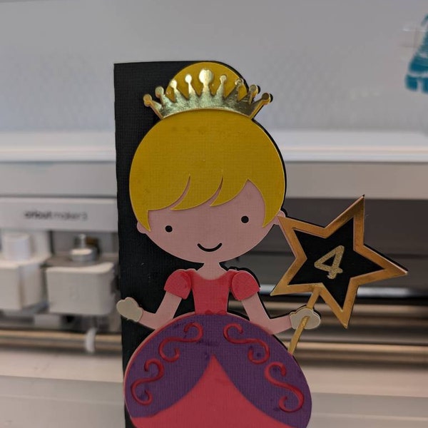 Princess Birthday Card Design Svg / Dxf / Eps Files. Digital Download ...