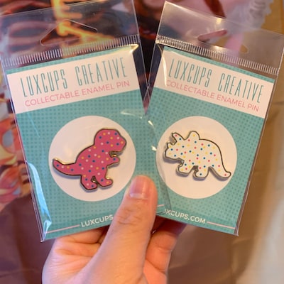 Trex Dino Cookie Pin Hard Enamel Pin Jurassic Park Lapel Pin Dinosaur ...