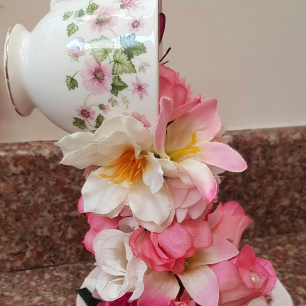 Afternoon Tea, Floating Floral Teacup, Artificial Flower Arrangement ...