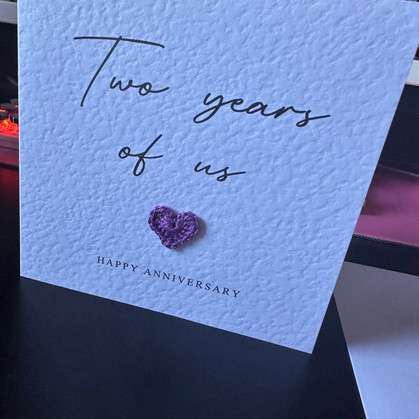 Two Years of Us Card, Anniversary Card, Personalised Second Anniversary ...