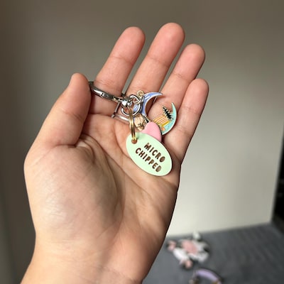 Unique Gothic Pet ID Tags With 'microchipped' Charm, Custom Dog Tag ...