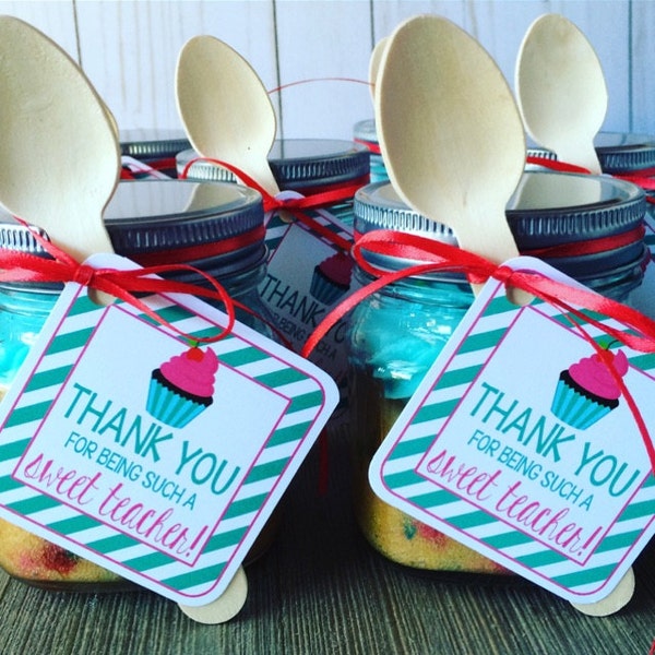 Cupcake Tags for Teacher's Gift or Thank You Gift. Teacher's ...