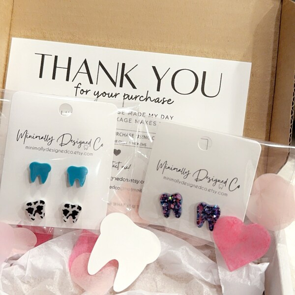 RETRO Tooth Earrings Single Set Dental Hygienist, Dental Assistant ...