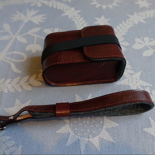 Leather Felt Camera Case Box Bag Purse Hand Made Contax T2 Ricoh Nikon ...
