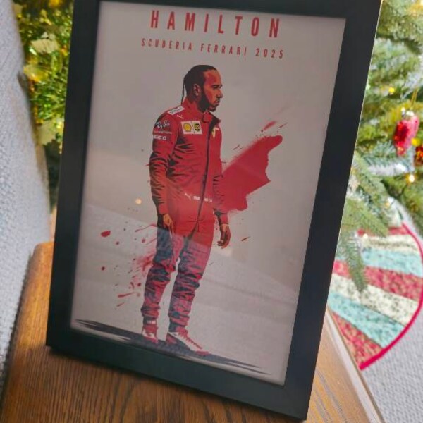 F1 Lewis Hamilton Poster Formula 1 Scuderia Ferrari 2025 Mock up ...