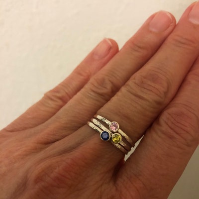 Stackable Birthstone Rings, Stackable Gemstone Rings, Birthstone Rings ...