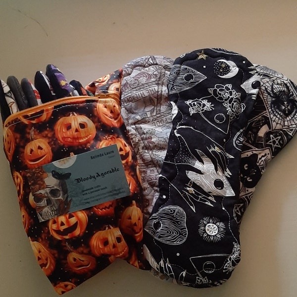 MADE TO ORDER Reusable Cloth Pad Sets Period Pads Eco Friendly Gothic ...