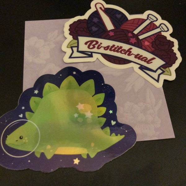 Space Stegosaurus Steggy - Holographic Vinyl Sticker - Etsy