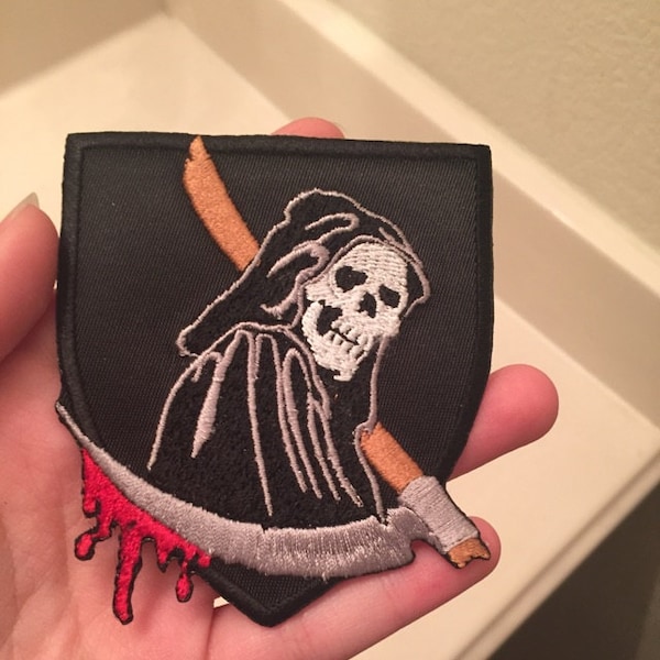 Grim Reaper Embroidered Patch, Death Iron on Patch, Skull Patch, Hooded ...