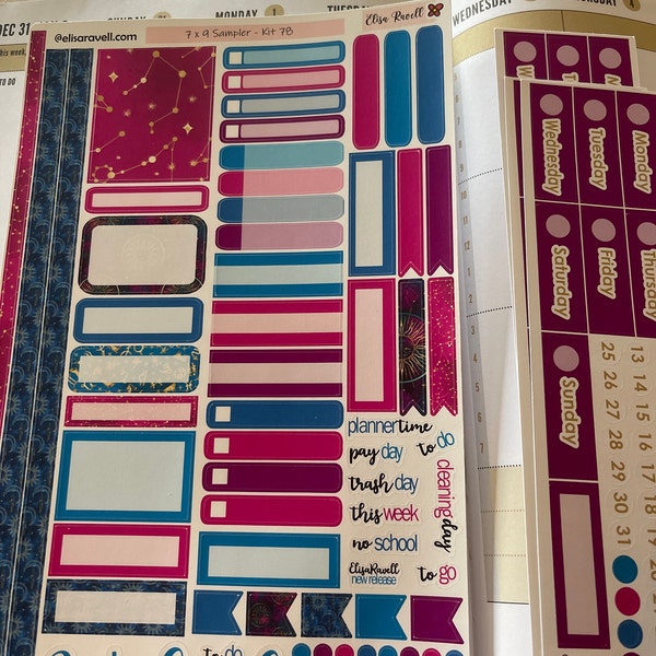 7x9 Monthly View Planner Stickers Kits for Erin Condren Life Planners ...