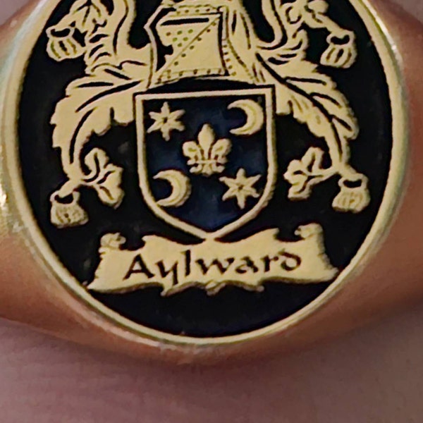 Heraldic Custom Jewelry Ring, Mens Gift, Mushroom Ring, Family Crest ...