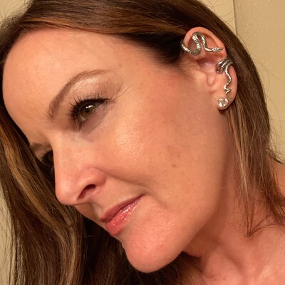 Snake Ear Wrap Snake Ear Cuff Snake Earring Silver Python Snake Earwrap ...