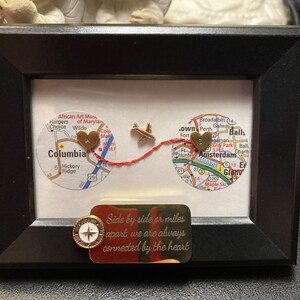 Long Distance Gift, Two Maps in One, Custom Map Gift, Maps in Frame ...