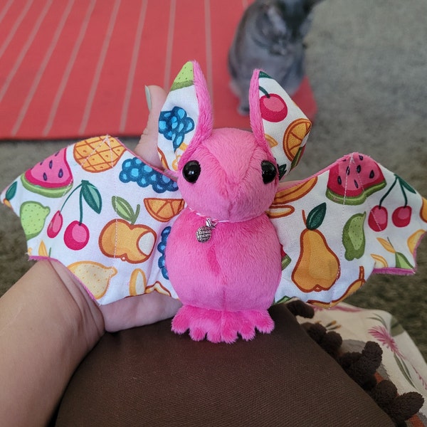 Pink Fruit Bat Plush, Stuffed Animal, Softie - Etsy
