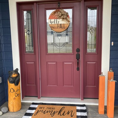 Fall Door Hanger Give Thanks Door Sign Thanksgiving Wreath - Etsy