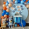 Light Blue Navy Brown Tan Boho Happy Birthday Party Banner Garland ...