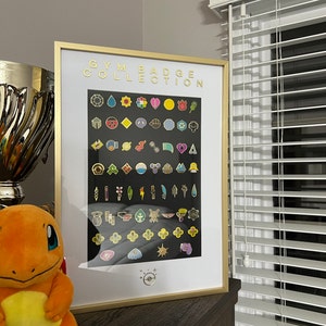 Framed Collection Complete Pokemon Badges Kanto/johto/hoenn/sinnoh ...