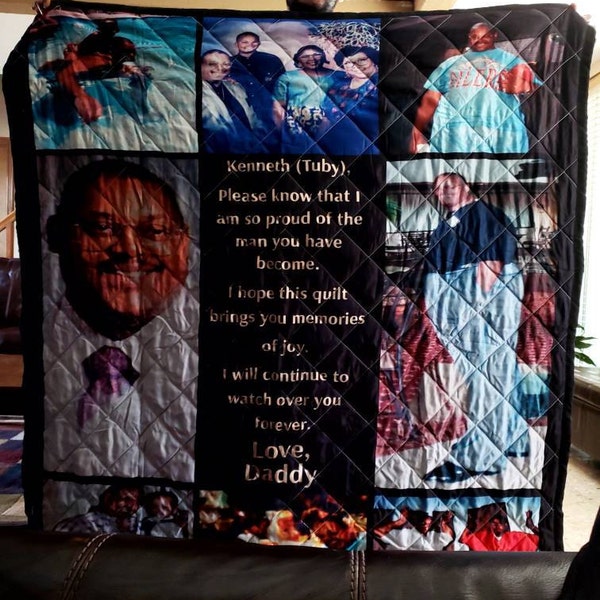 Custom Photo Quilt, Family Quilt, Couples Quilt, Family Blanket, Photo ...