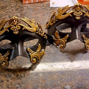Black Gold Men's Masquerade Mask for Men, Roman Gold/black Mask, Greek ...