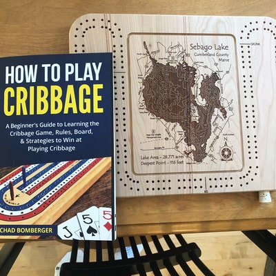 Custom Cribbage Board Personalized Nautical Lake Map Cribbage Boards ...