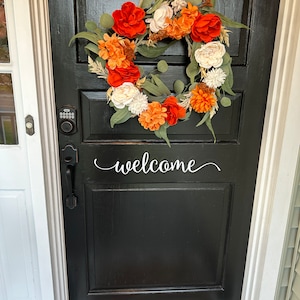 Front Door Welcome Decal, Cute Welcome Sticker Greeting for Home, House ...
