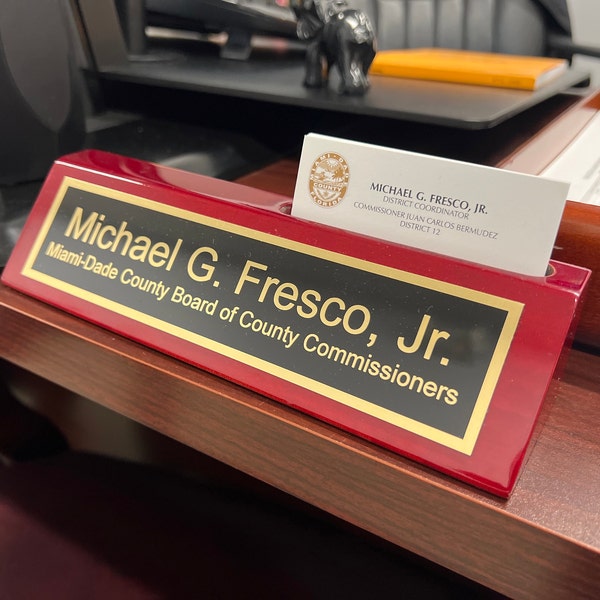 Personalized Office Name Plate for Desk - Engraved Business Desk Name ...