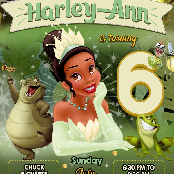 Princess Tiana Invitation, Digital Template, Edit Yourself, Free ...