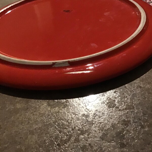 Set of 4 PIER 1 holiday Scroll Gold Trim Red Dot Dinner Plates 10 1/2 ...