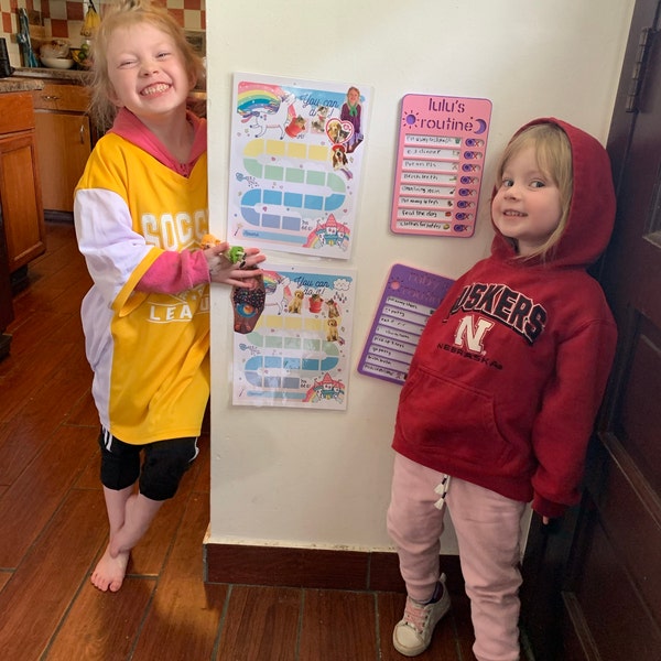 Sliding Routine Chart, Chore Chart, Daily Checklist, Kids Daily Tasks ...