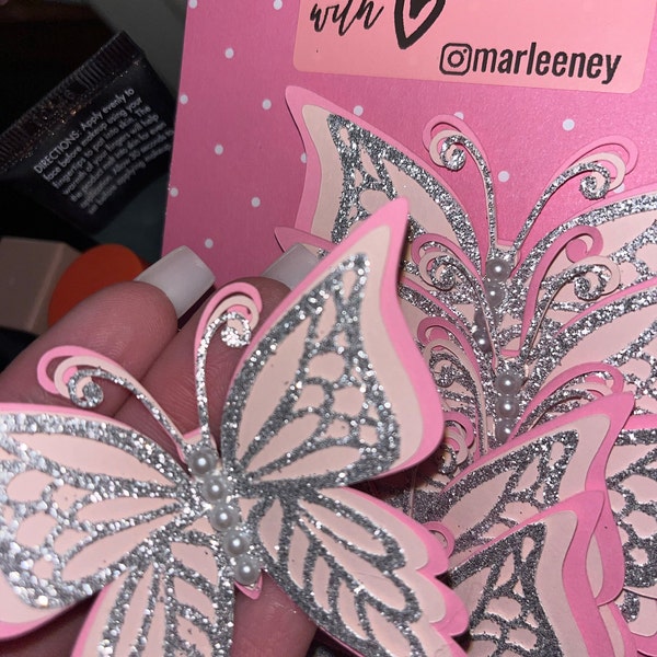 Small Glitter Butterfly Bundles / 3D Layered Butterflies / Butterfly ...