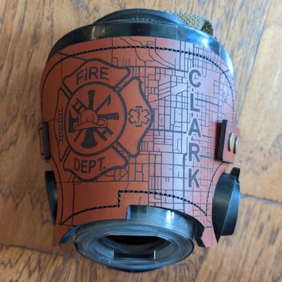 Personalized Firefighter SCBA Leather Mask Cover for MSA G1 Mask black ...