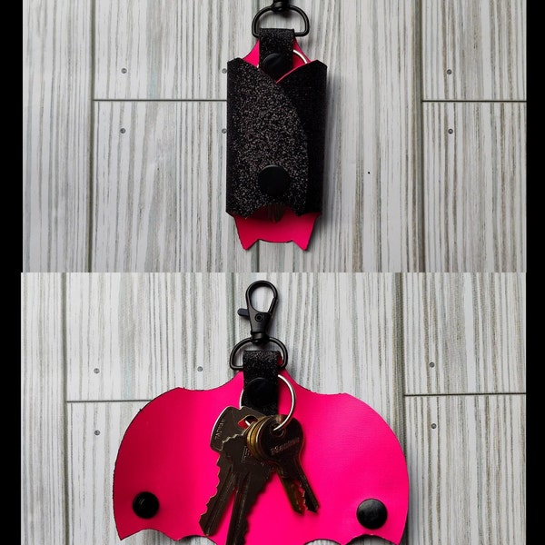 Goth Bat Wing Keychain SVG | Mans Bat Key Cover Template Key Wrap Bag ...