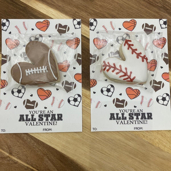 Printable Valentine You're an All Star Cookie Cards, Valentine's Day ...