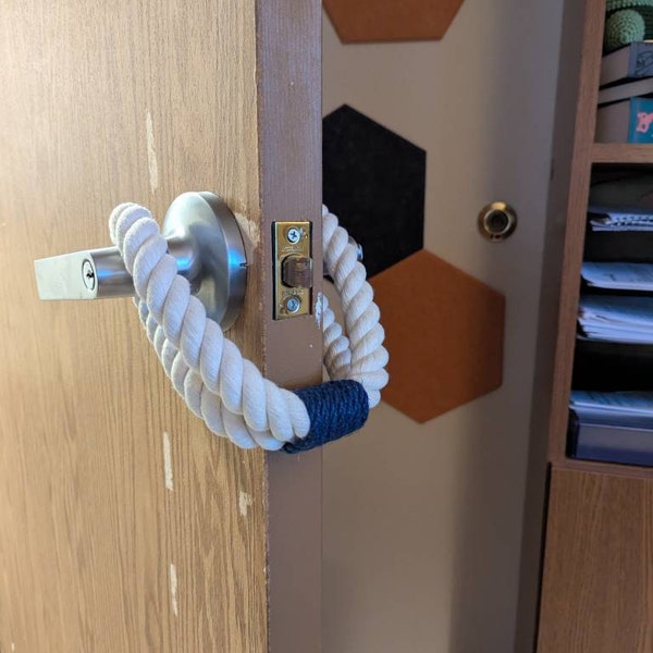 White Cotton Rope Door Stopper - Twisted Three Ropes With Jute Decor ...